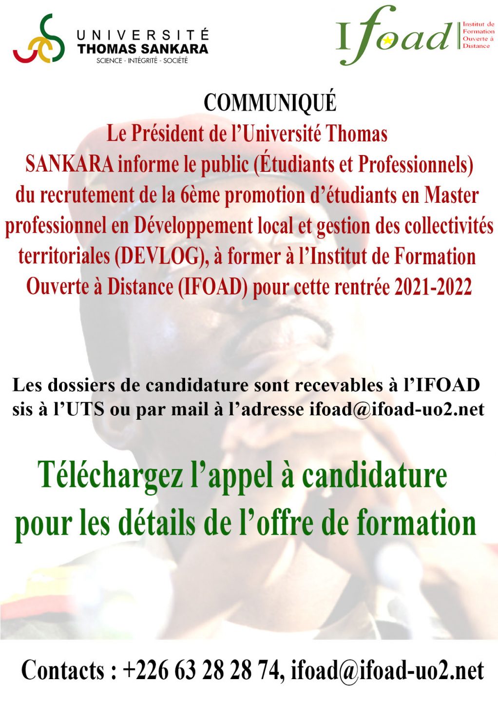 Offre de formation Master professionnel en DEVLOG – Université Thomas ...